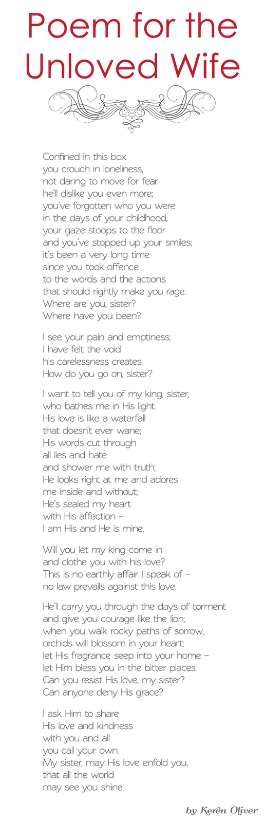 Healing In His Wings: Poem for the Unloved Wife