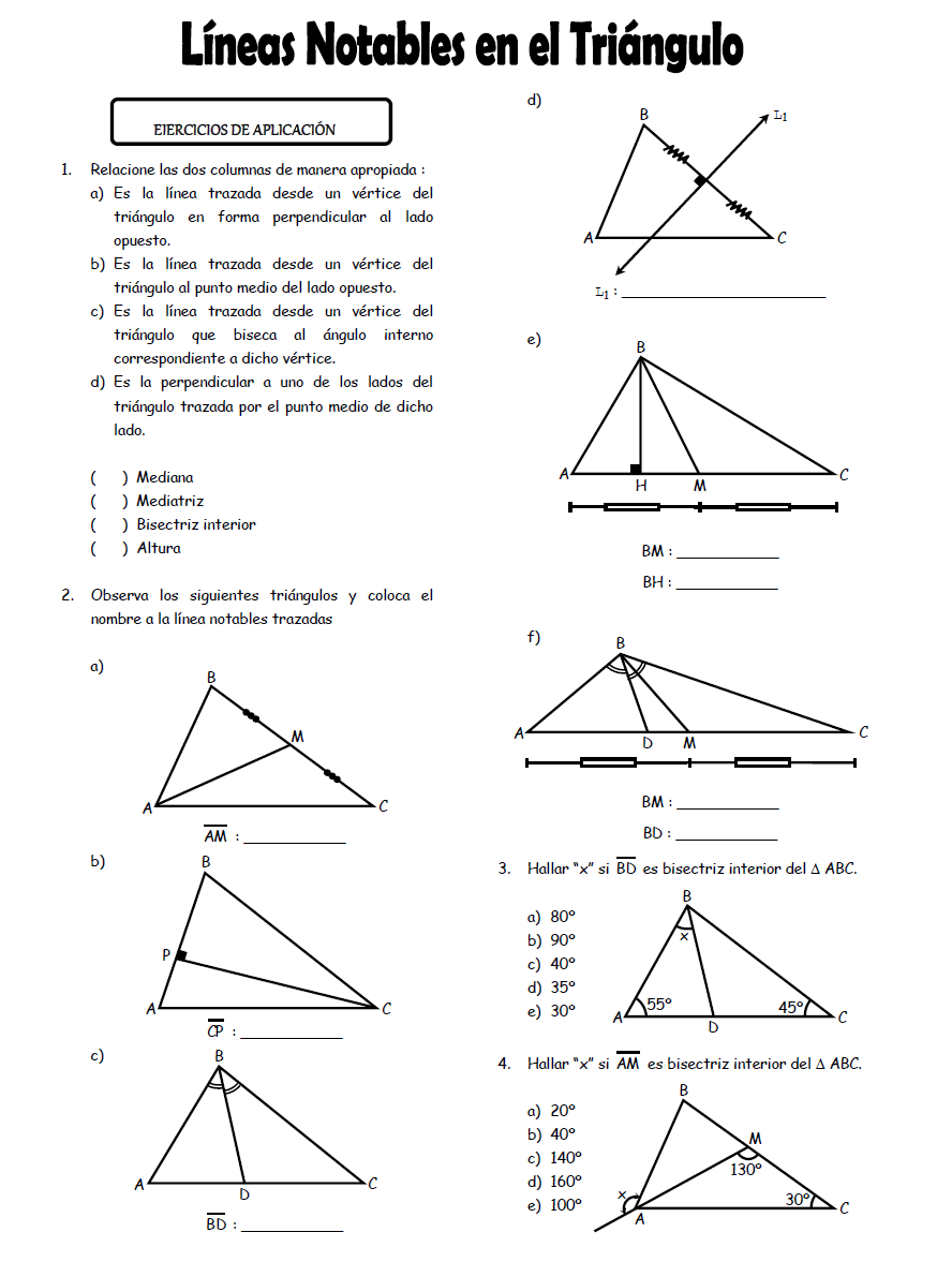 EL RINCÓN MATEMÁTICO DE POLO: LINEAS NOTABLES EN EL TRIANGULO
