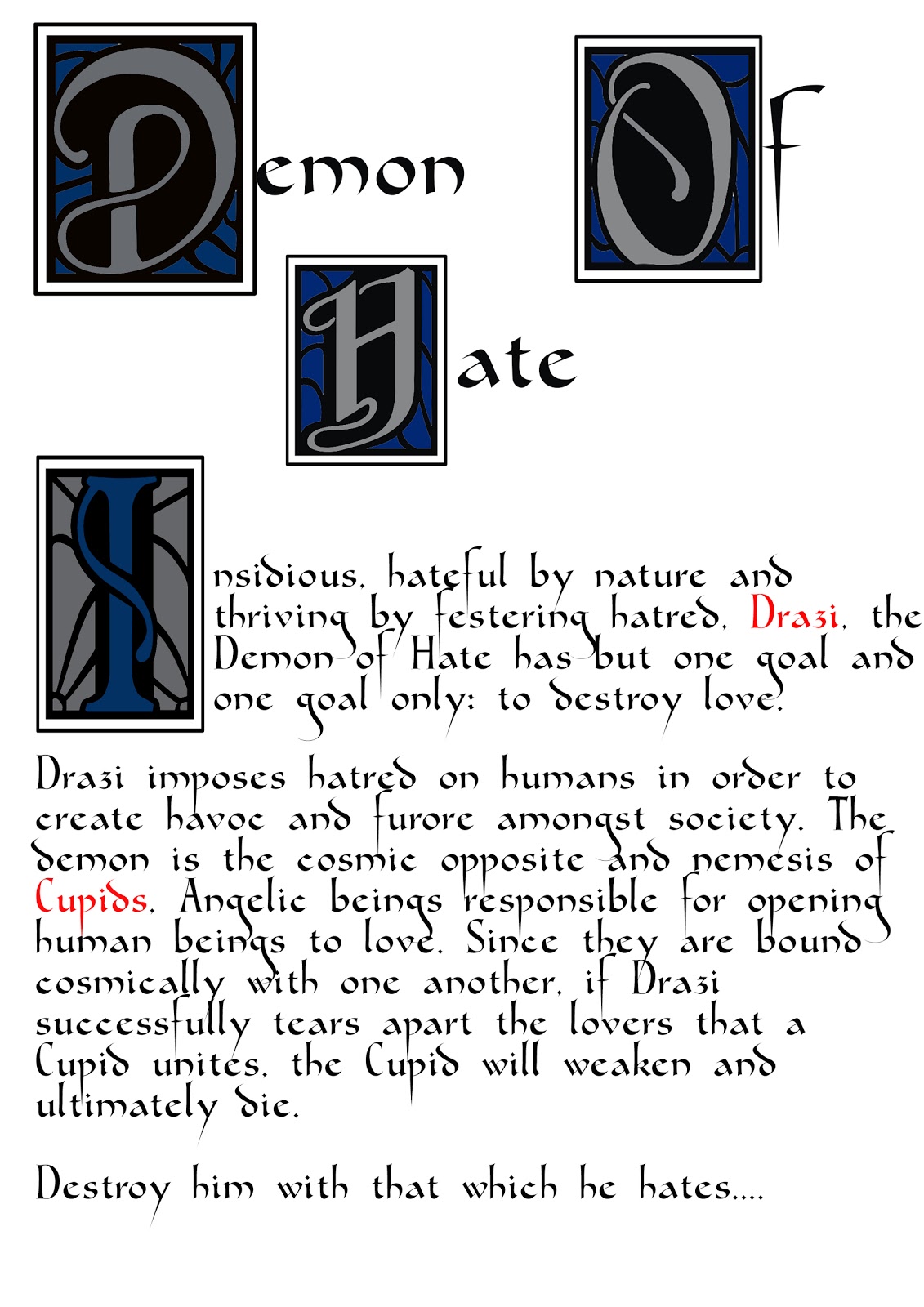 Book Of Shadows Pages: Demon Of Hate