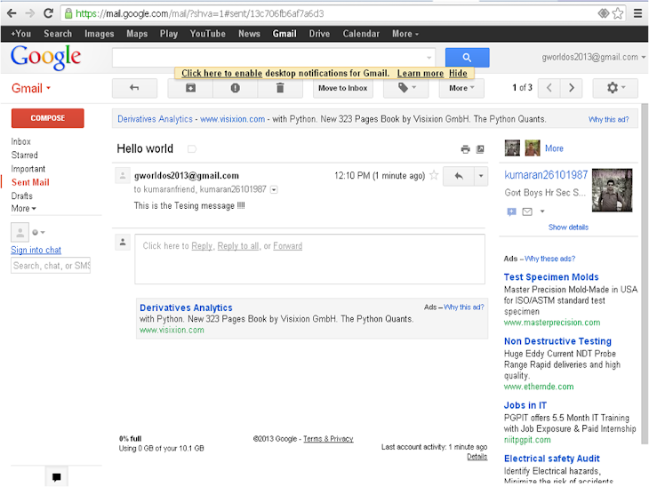 How to Send Email (Gmail) using ASP.NET C# SmtpClient?