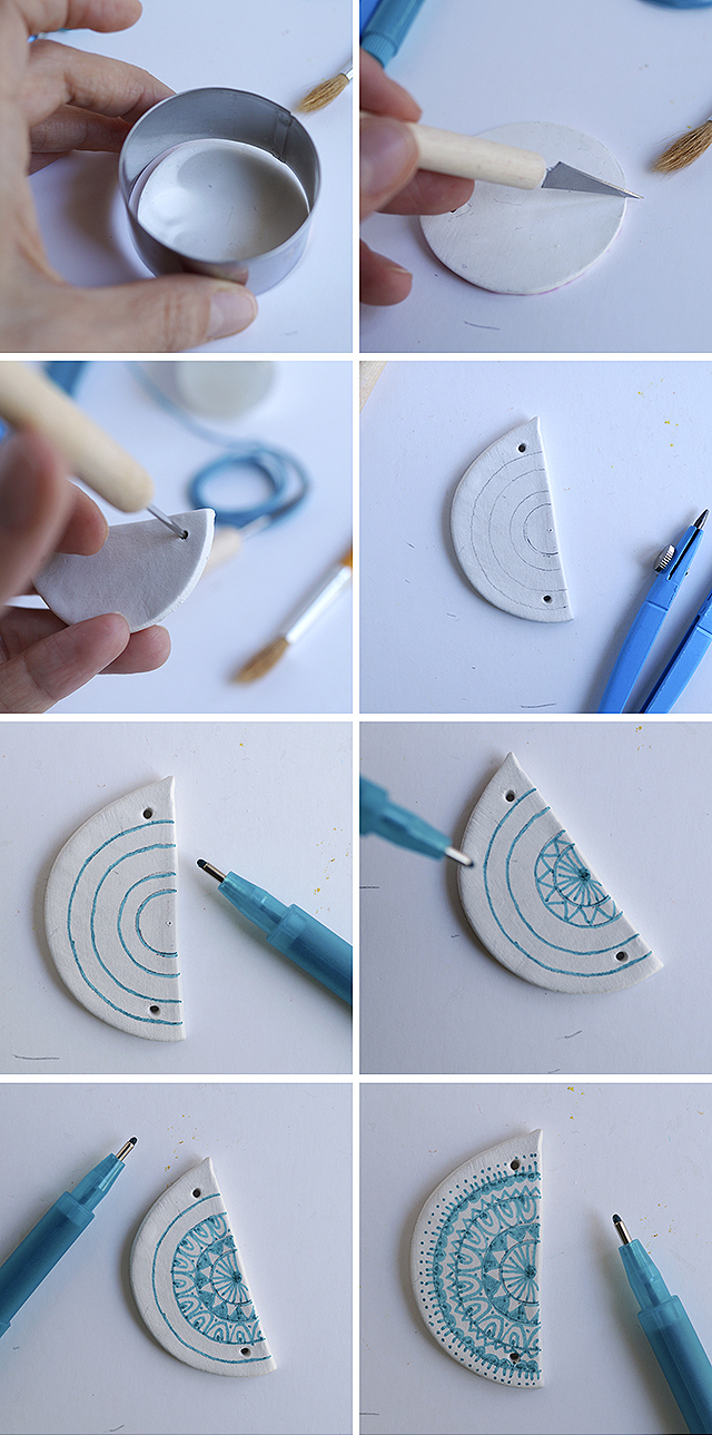 Clay mandala pendant - Journey into Creativity