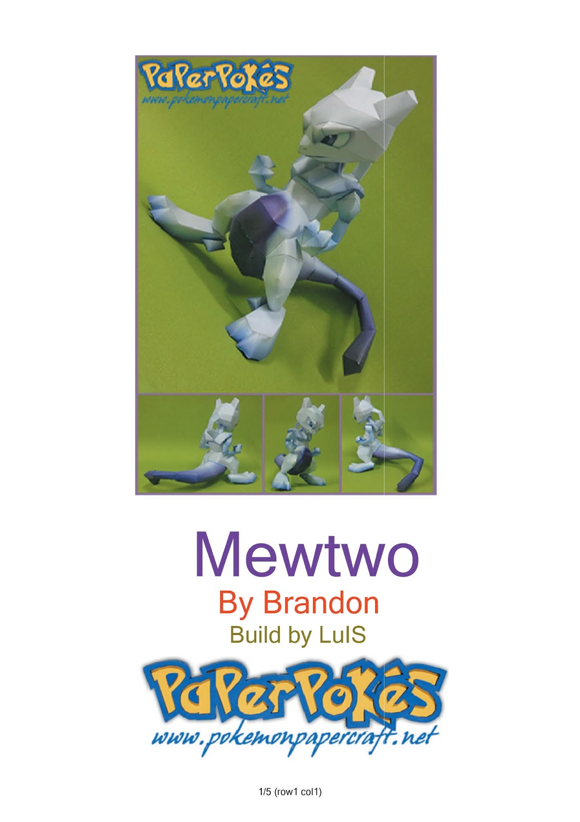 Mewtwo - CASA DO PAPERCRAFT