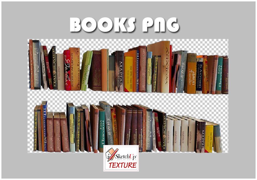 SKETCHUP TEXTURE: BOOKS CUT OUT PNG