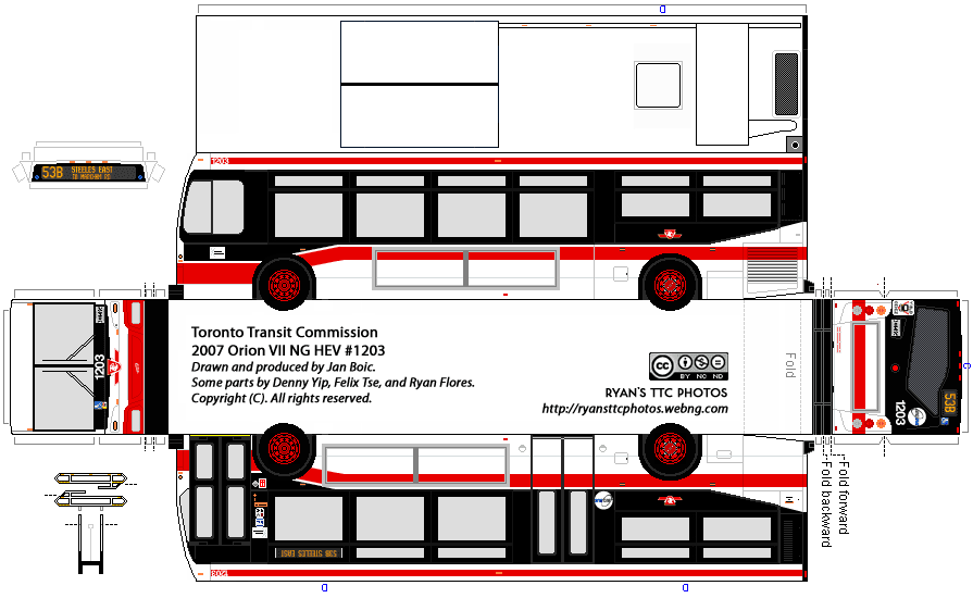 SP. Papel Modelismo: PaperBus 2007 Orion VII NG HEV - Toronto Transit ...