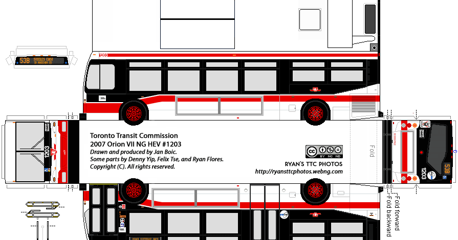 SP. Papel Modelismo: PaperBus 2007 Orion VII NG HEV - Toronto Transit ...