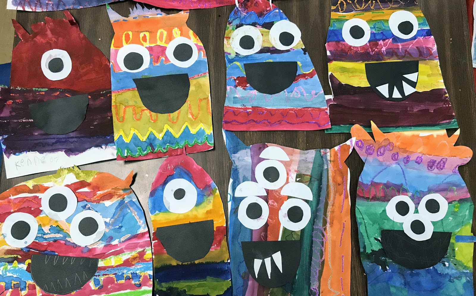 Elements of the Art Room: Kindergarten Line Painting Monsters