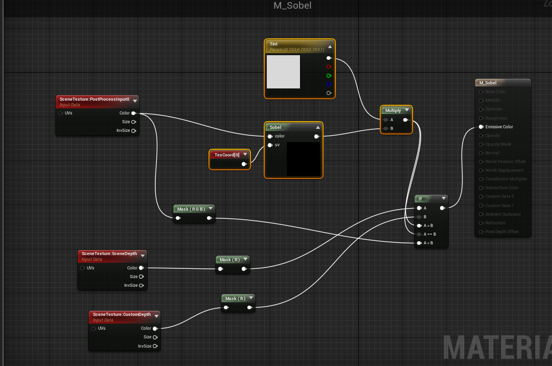Partial Post-Process Effect Application in UE4