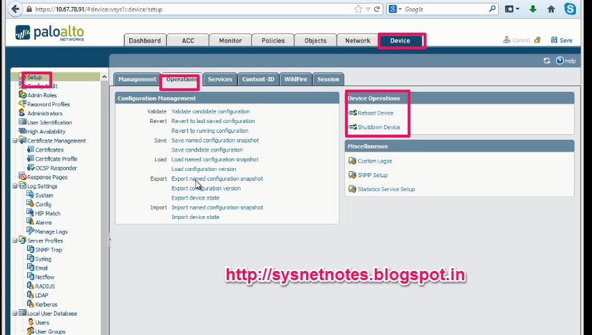 General settings in PaloAlto Firewall ~ Sysnet Notes