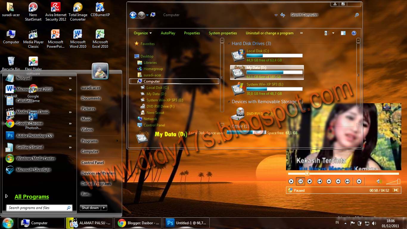 Download tema windows 7 transparan - pervenue