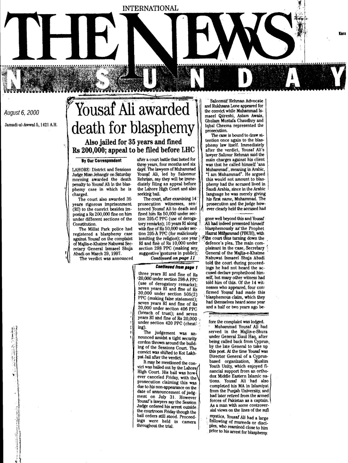 Zaid Hamid: news story of yousaf kazaab-15