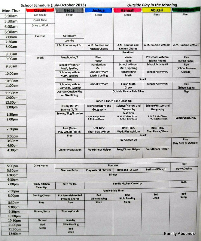 Family Abounds: A New School Year, Part 2 - Schedules