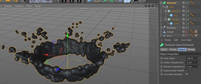 Cinema 4D - tips and trics: C4D - modelling water splash without plugins