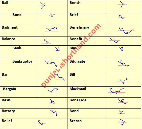 English Shorthand Court All Legal Words/Outlines