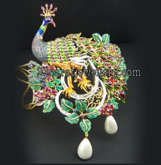 Diamond Peacock Pendants and Bangles (Designer Jewelry) - Jewellery Designs