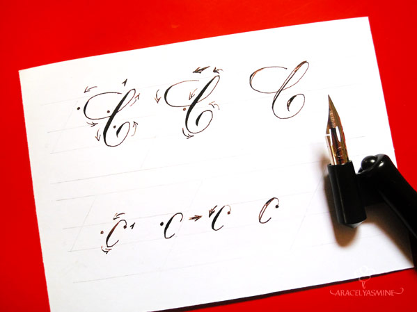 Caligrafía copperplate ¿cómo escribir la letra C? | Aracelyasmine ...