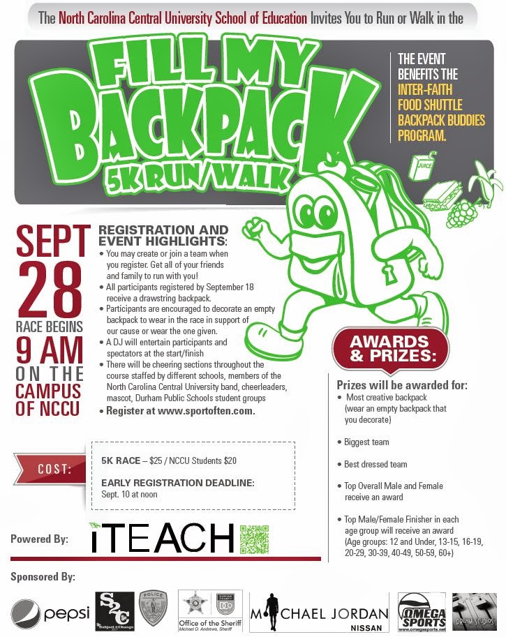 Subject 2 Change set to sponsor “Fill My BackPack” 5K Run/Walk ...