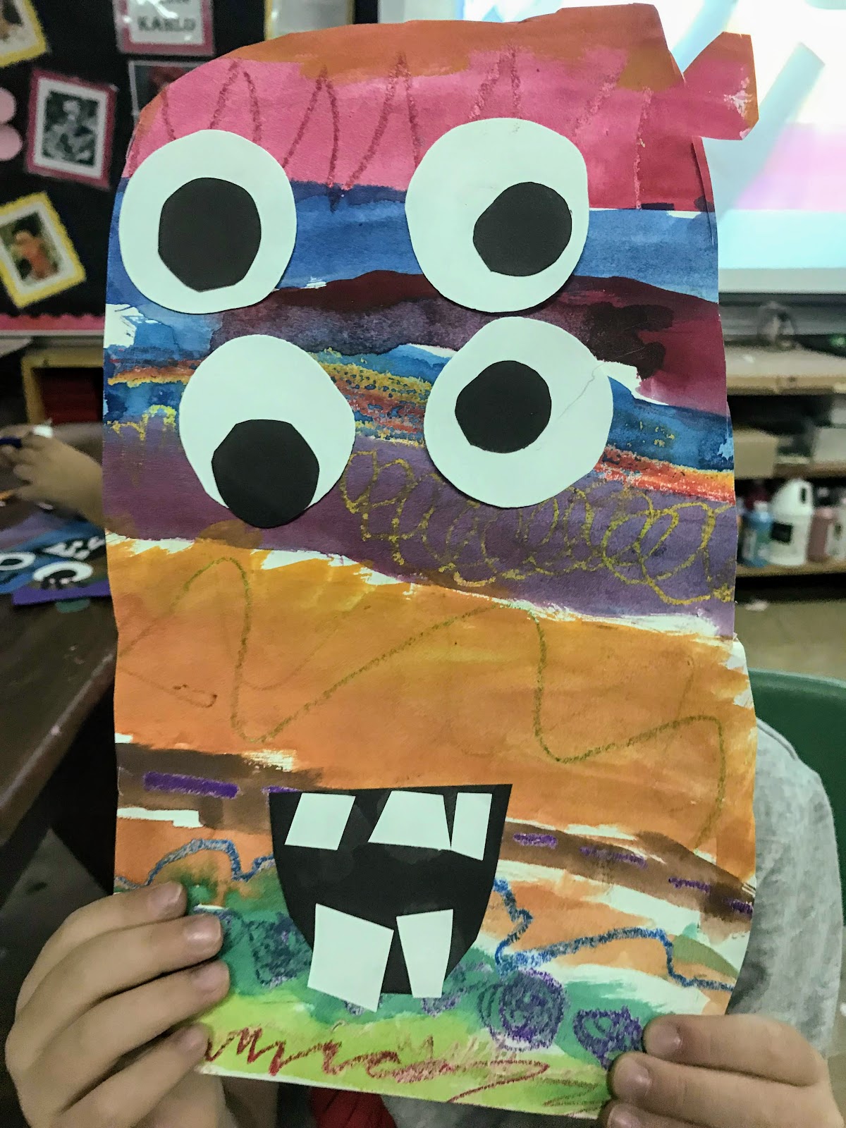 Elements of the Art Room: Kindergarten Line Painting Monsters