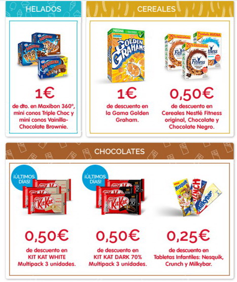 me gusta ahorrar: Cupones descuento de Nestlé