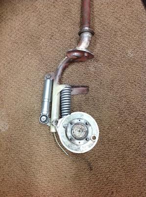 Vespa VL1T Rebuild: Rebuilt front suspension