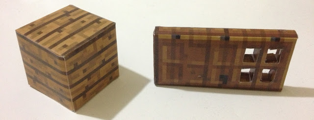 Mini At Least: Papercraft: Minecraft VII (madera y puerta)