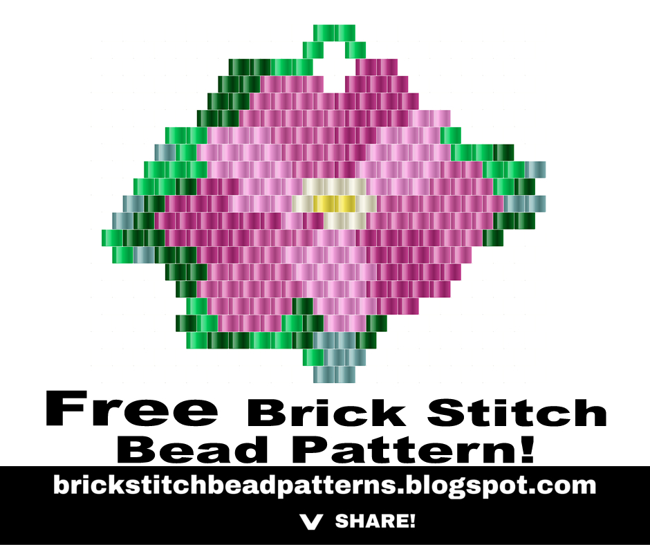 Brick Stitch Bead Patterns Journal: Pink Pansy Flower Brick Stitch ...