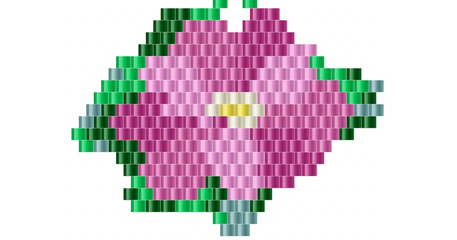 Brick Stitch Bead Patterns Journal: Pink Pansy Flower Brick Stitch ...