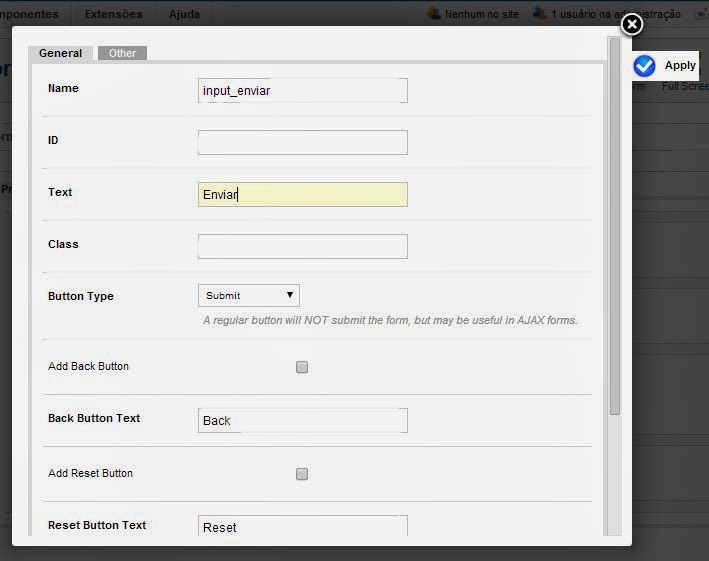 Chronoforms para Joomla: Primeiro formulário com o chronoforms