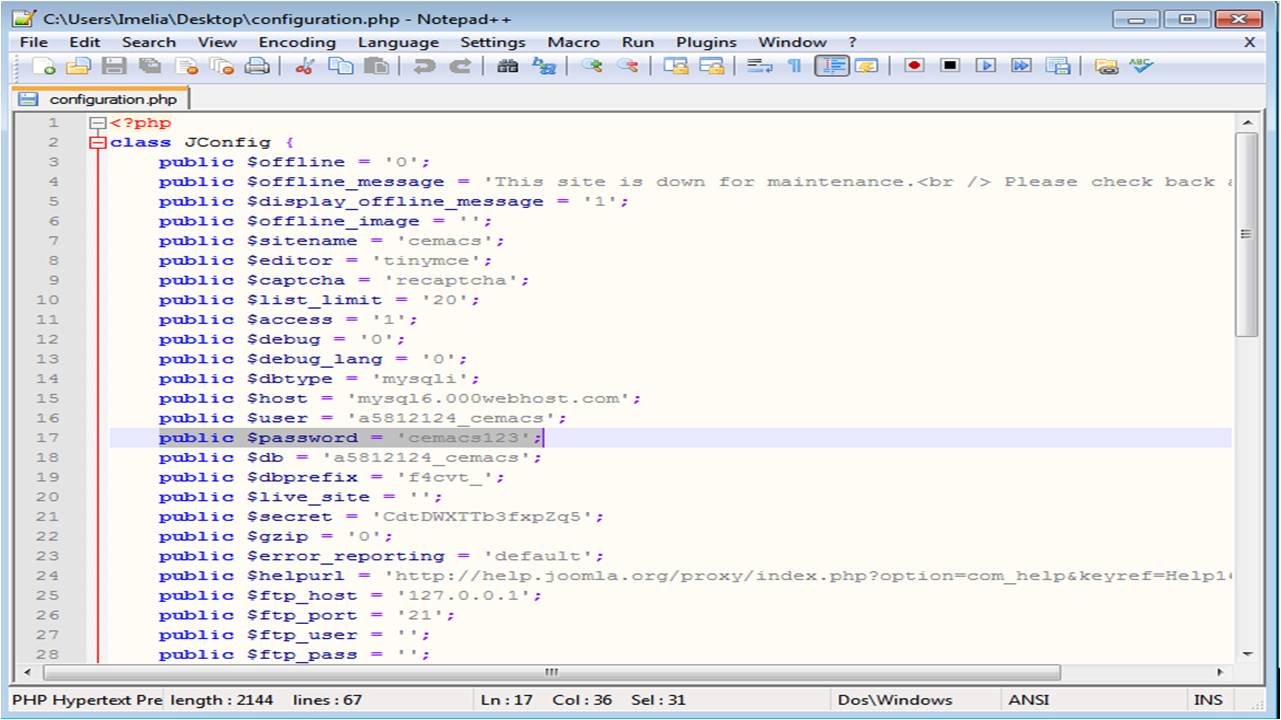 Database Connection Error 2 Using 000webhost