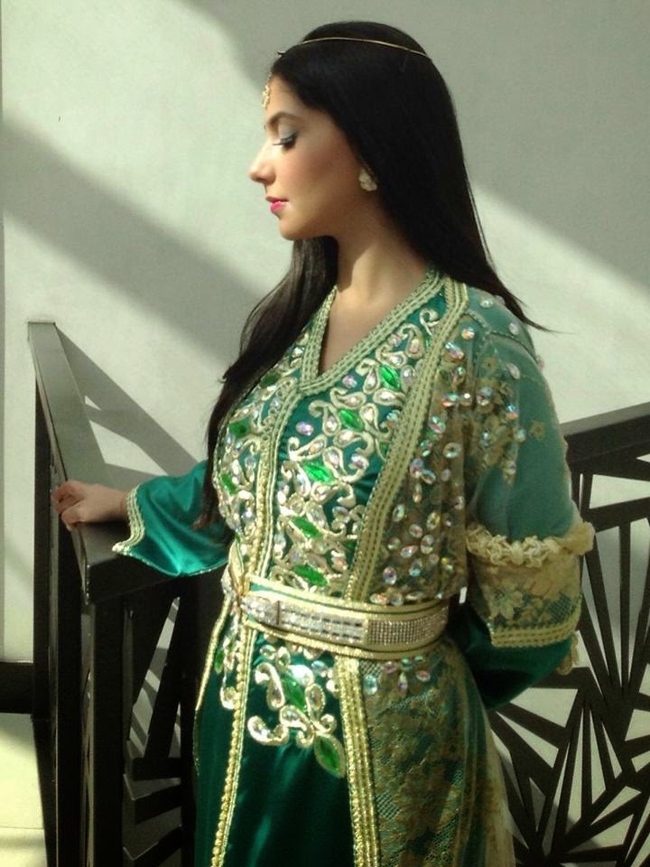 Caftan Vert 2015 - Robe de Soirée Marocaine - Boutique Caftan Marocain ...