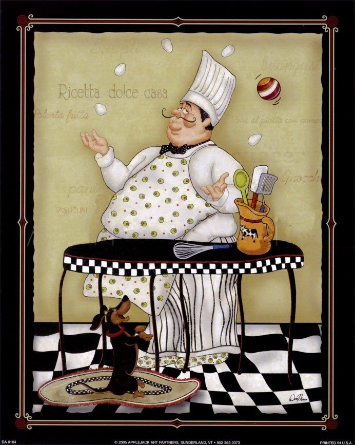 Whimsical kitchen, Chef pictures, Art