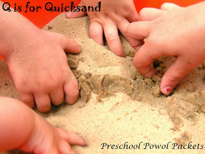 Q is for Quicksand Sensory Science Play | Preschool Powol Packets