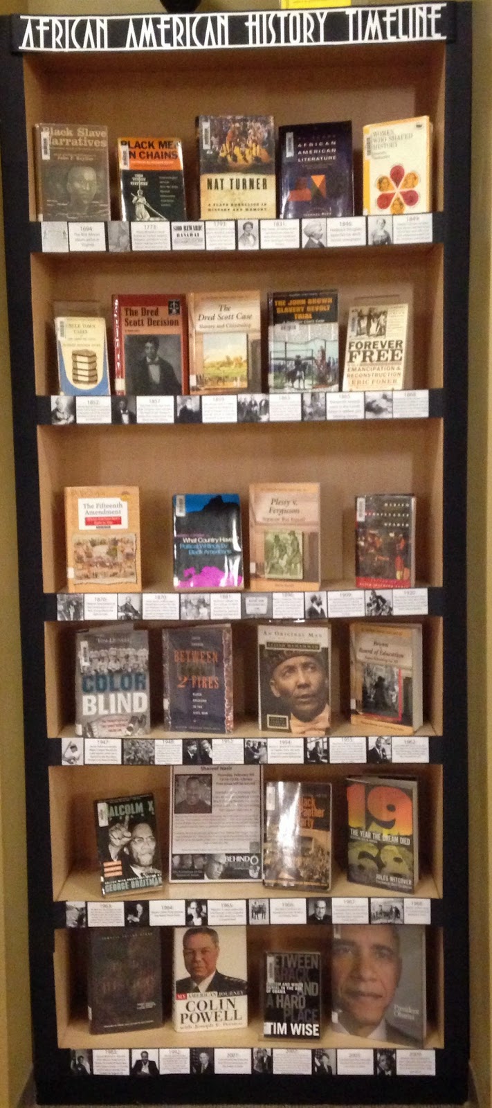 Librarian on Display: February: African American History Timeline Display