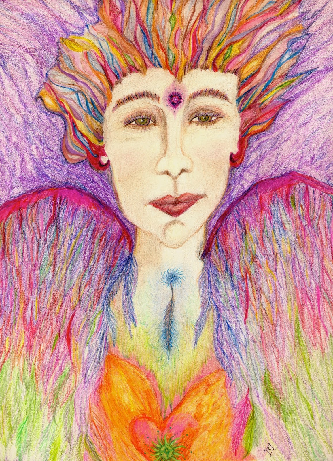 Lily Diamond Art - Green Mother Art: Cianna - The Angel of Creativity