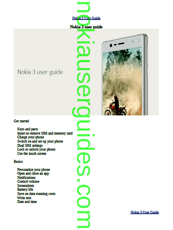 Nokia 3 Manual PDF
