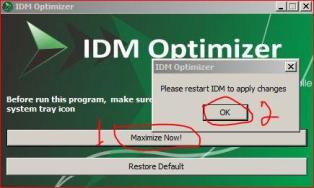 Idm Optimizer untuk mempercepan Internet Download Manager situs9