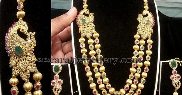 3 Layer Gold Balls Long Chain - Jewellery Designs