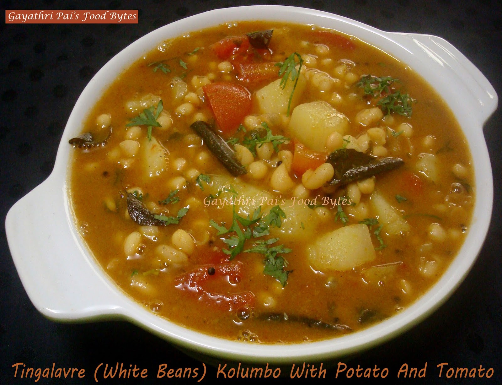 Gayathri Pai's Food Bytes: Tingalavre (white beans) Kolumbo.