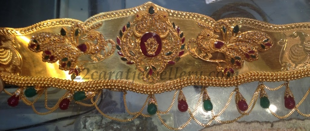 Vaddanam with Uncut Diamonds and Drops - Jewellery Designs