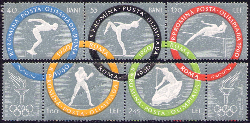 Timbre filatelice: Timbre romanesti-Jocurile Olimpice de la Roma din 1960