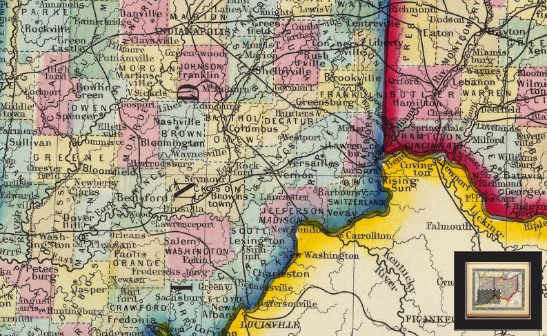 Frequent Traveler Ancestry: Mappy Monday - Indiana & Ohio County Map ...