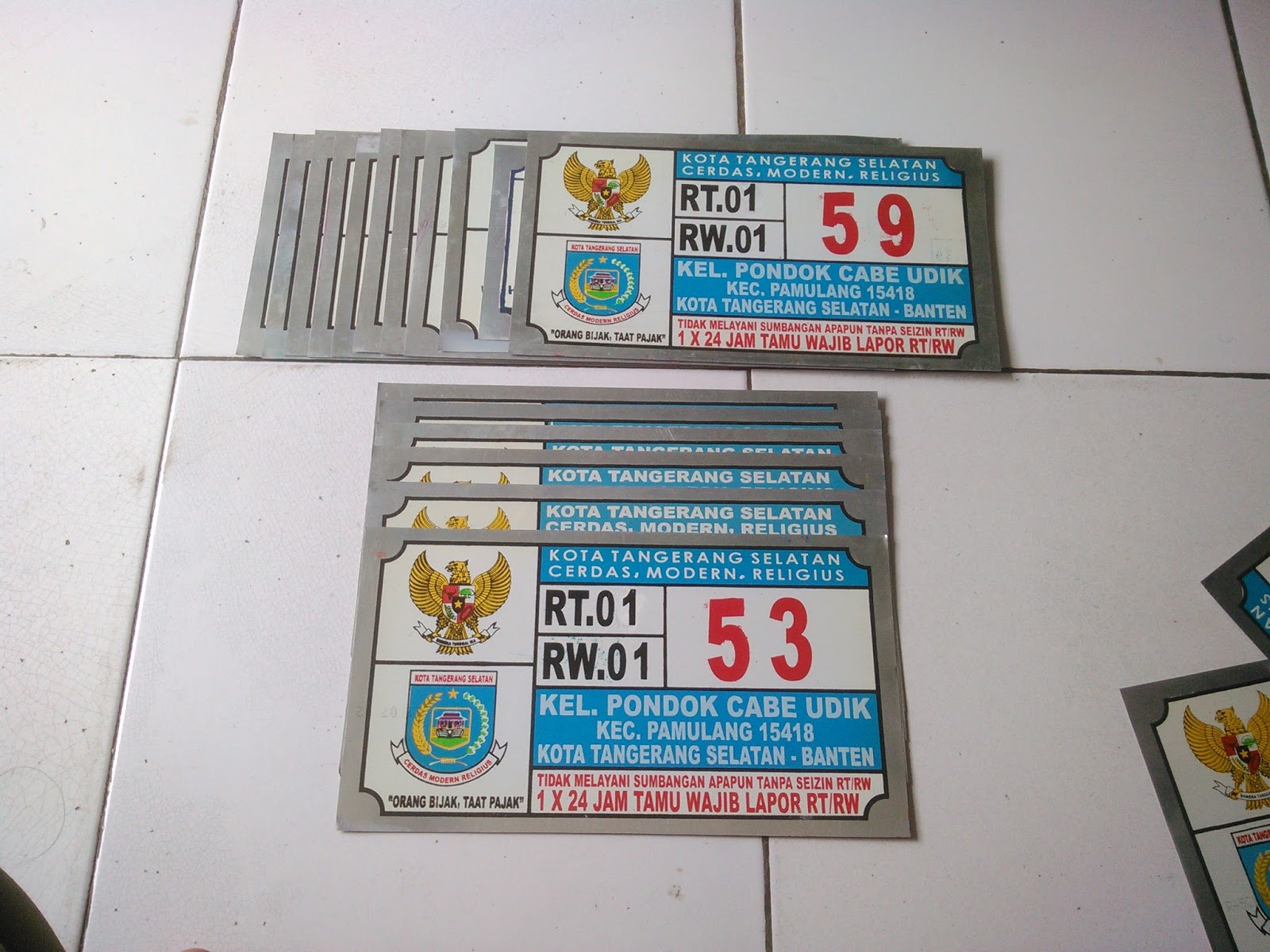 CONTOH PLAT NOMOR RUMAH ~ PERCETAKAN PLAT NOMOR RUMAH