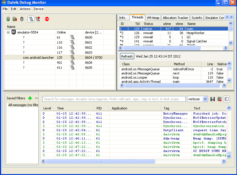 MobileApp Testing: Monitor performance using DDMS (Android)