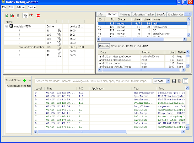 MobileApp Testing: Monitor performance using DDMS (Android)
