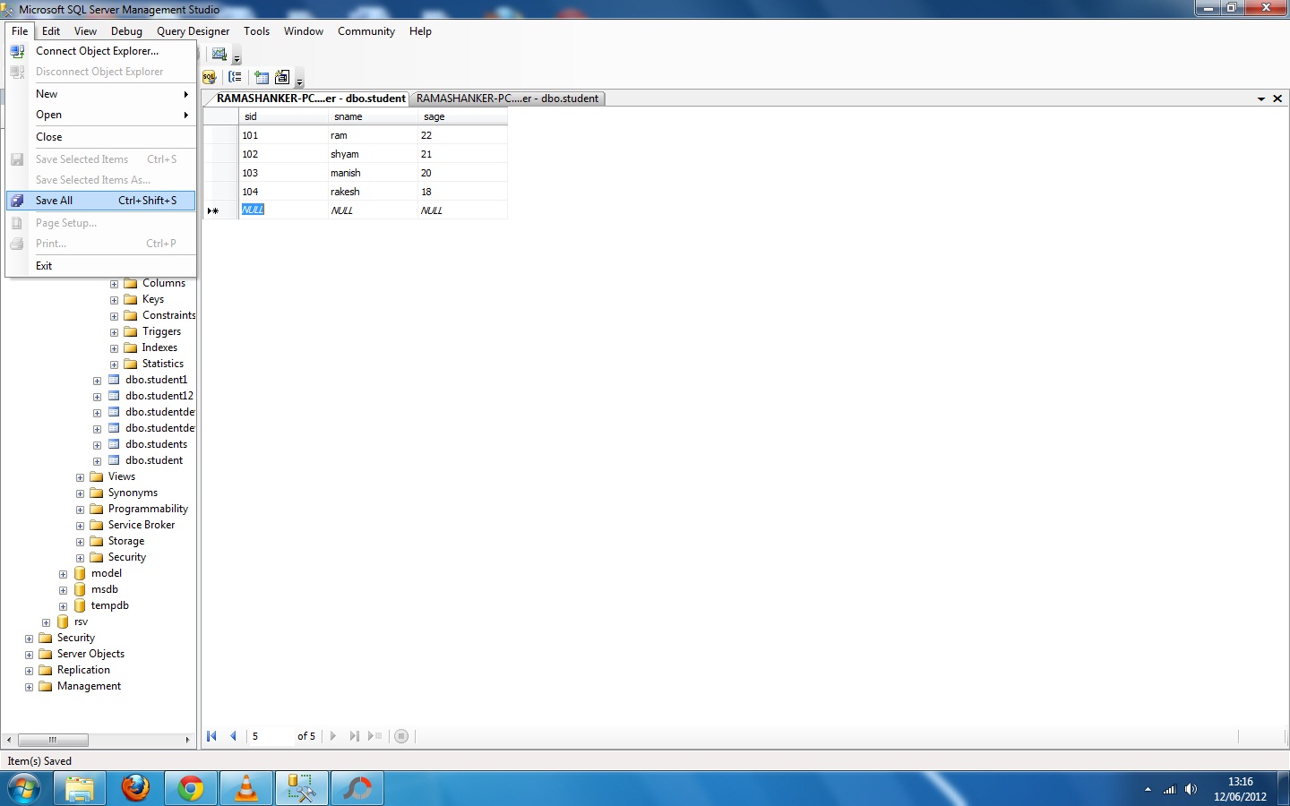 Create The Table Column And Insert The Data Without Sql