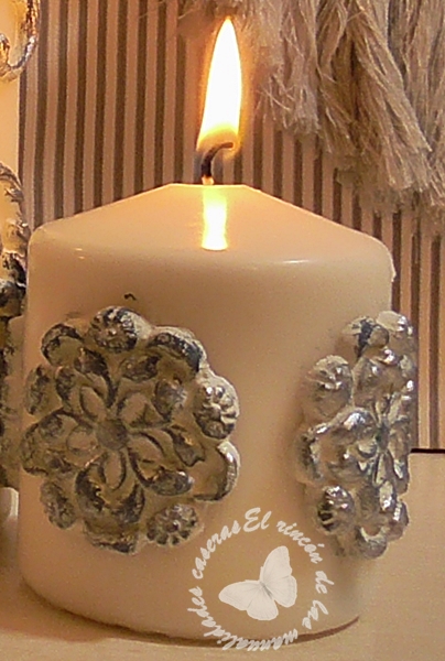 El rincón de las manualidades caseras.: Velas decoradas