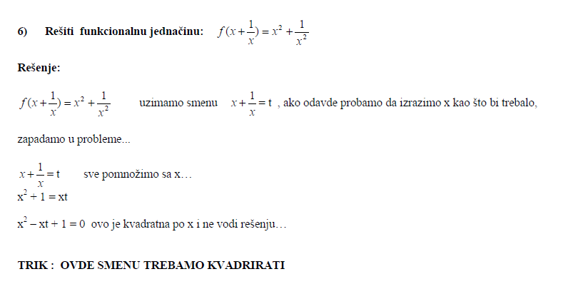 M A T E M A T I K A P N: DODATNA NASTAVA - 1 FUNKCIONALNE JEDNAČINE