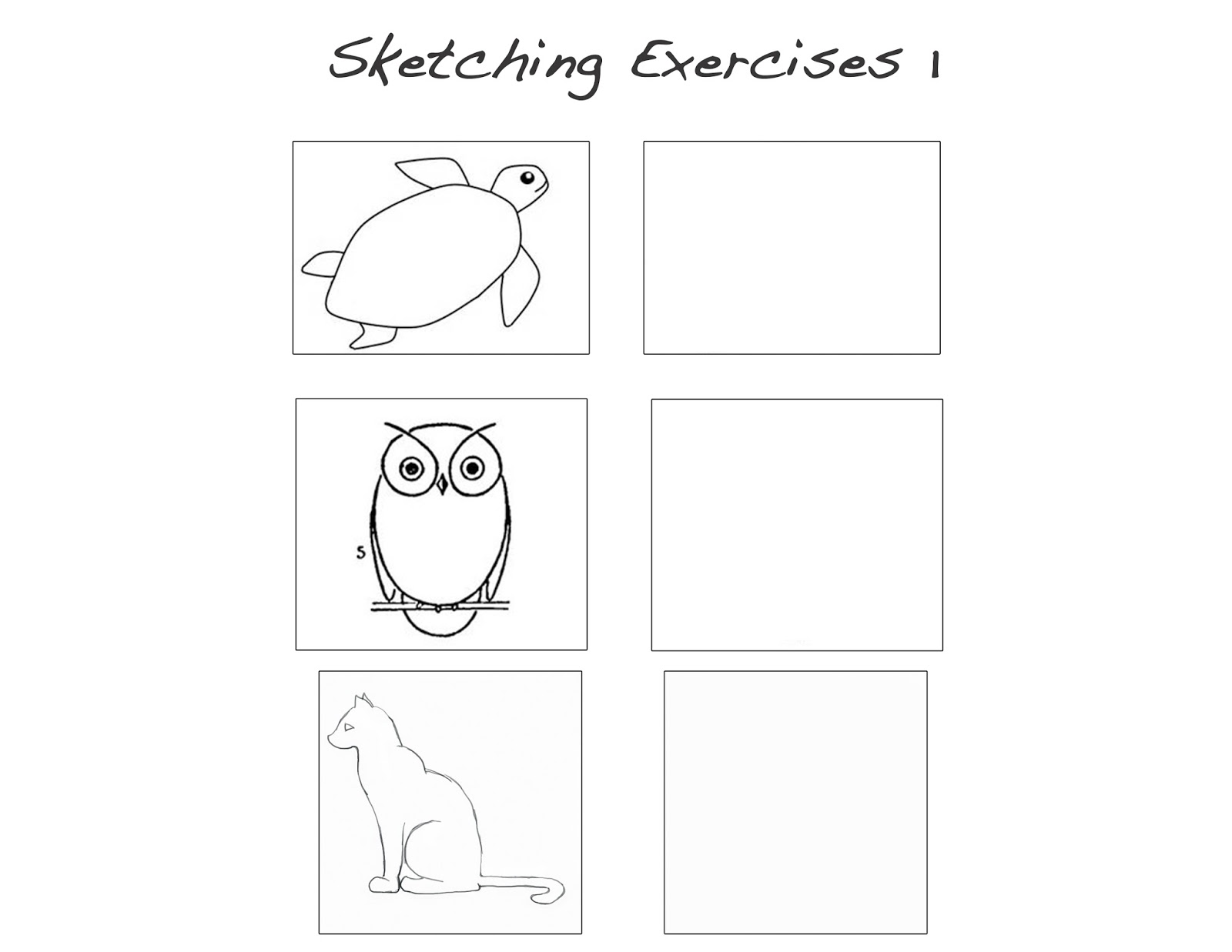 Monet Cafe' with Susan Jenkins: Drawing and Sketching Practice Sheets