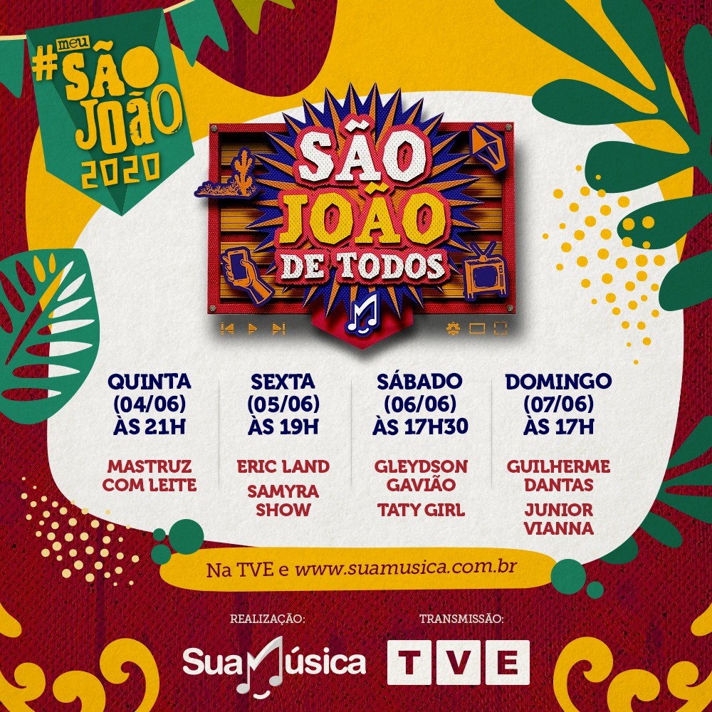 TVE exibe ao vivo o São João de Todos durante o mês de junho TVE exibe ao vivo o São João de Todos durante o mês de junho