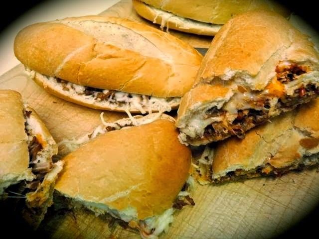 The Briny Lemon: Slow-Cooked-Pork Rolls with Ranchero Sauce
