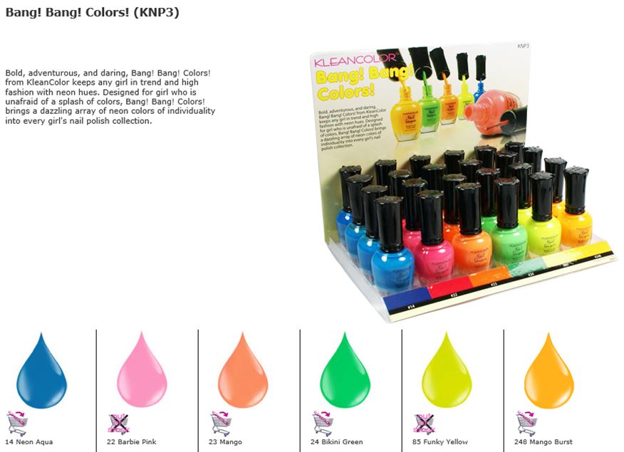 Cosmeticos D.F.: Kleancolor Set de 24 Esmaltes